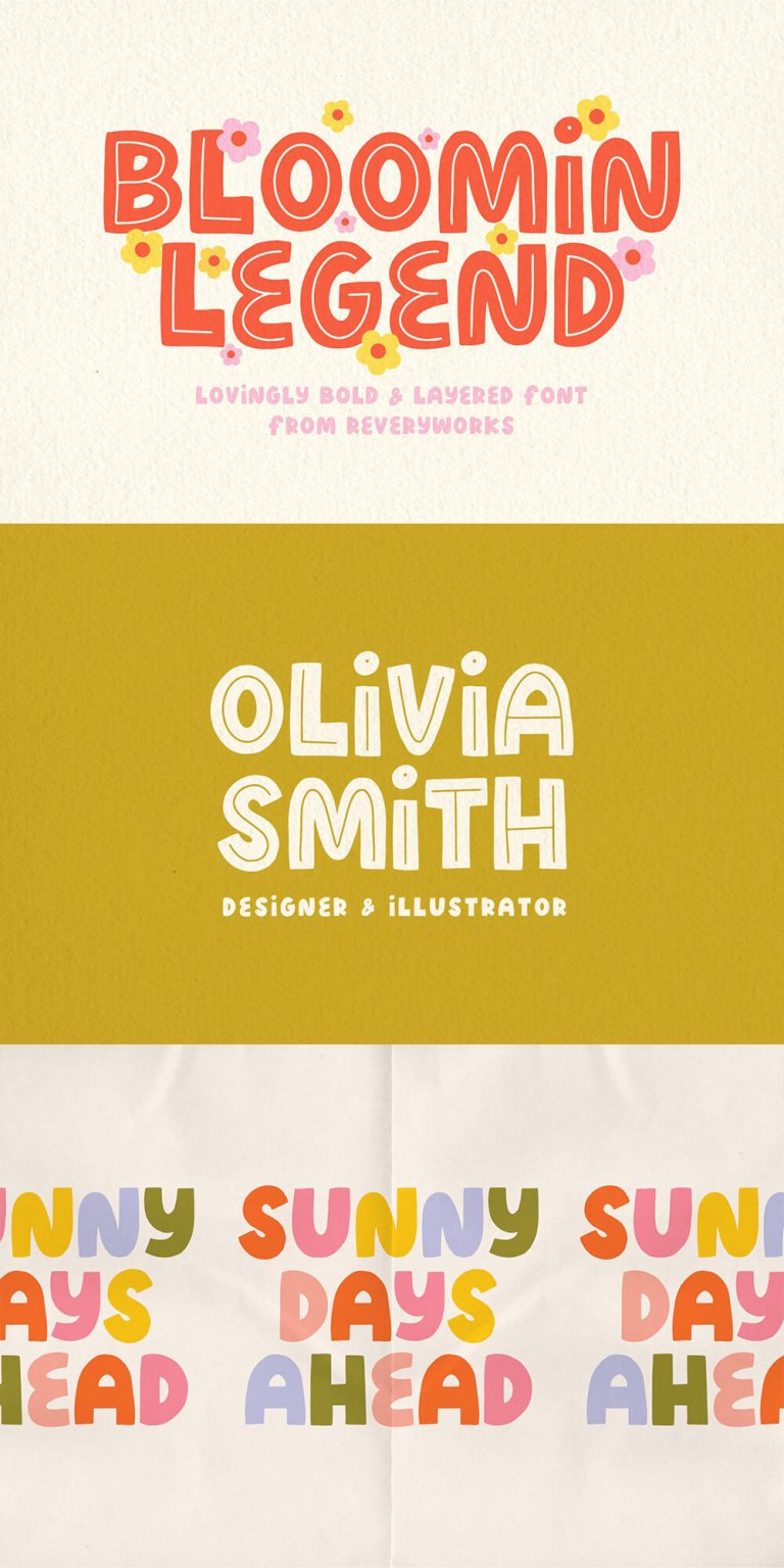 Blooming Legend Layered Font – ReveryWorks