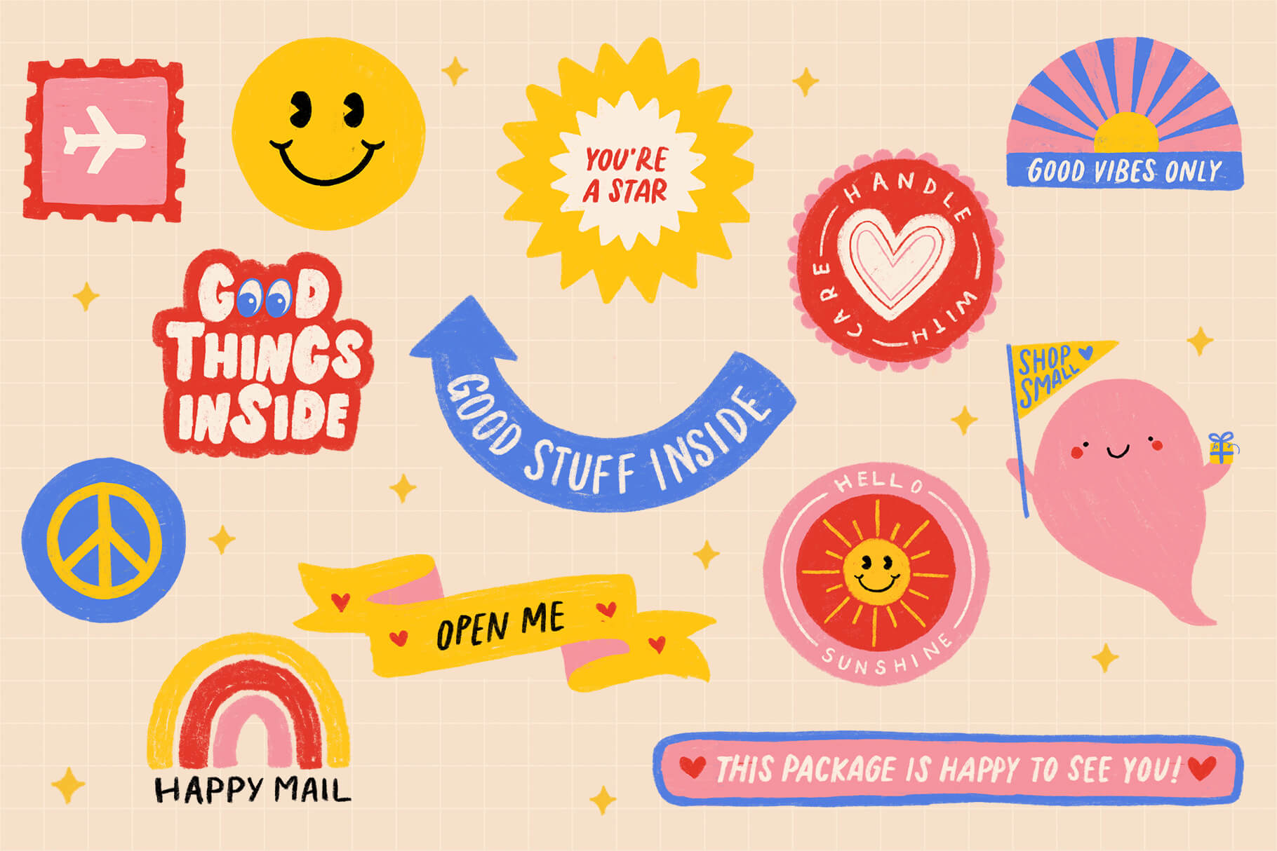 Happy Mail Digital Sticker Collection – ReveryWorks