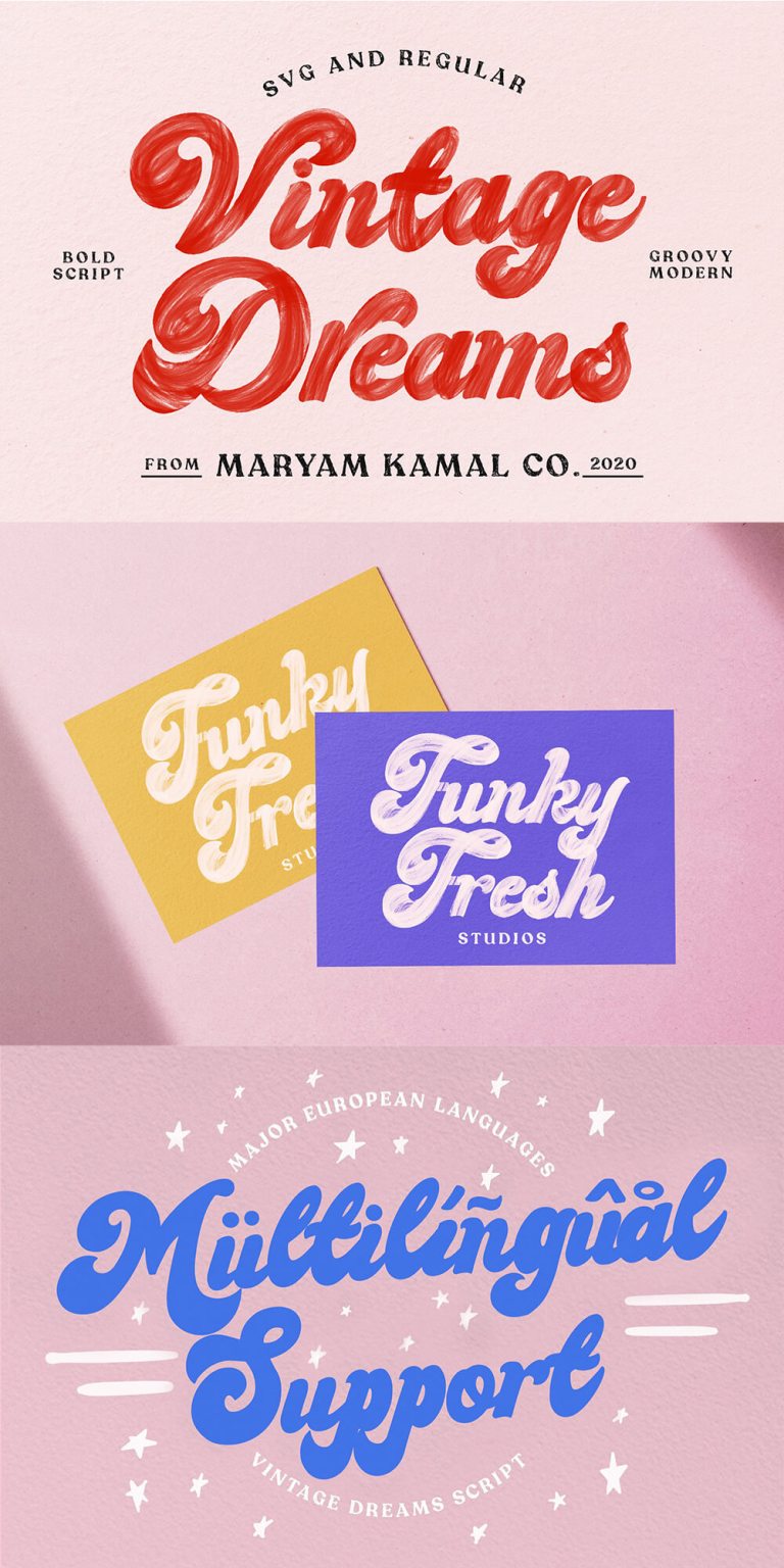Vintage Dreams Modern Groovy Font – ReveryWorks