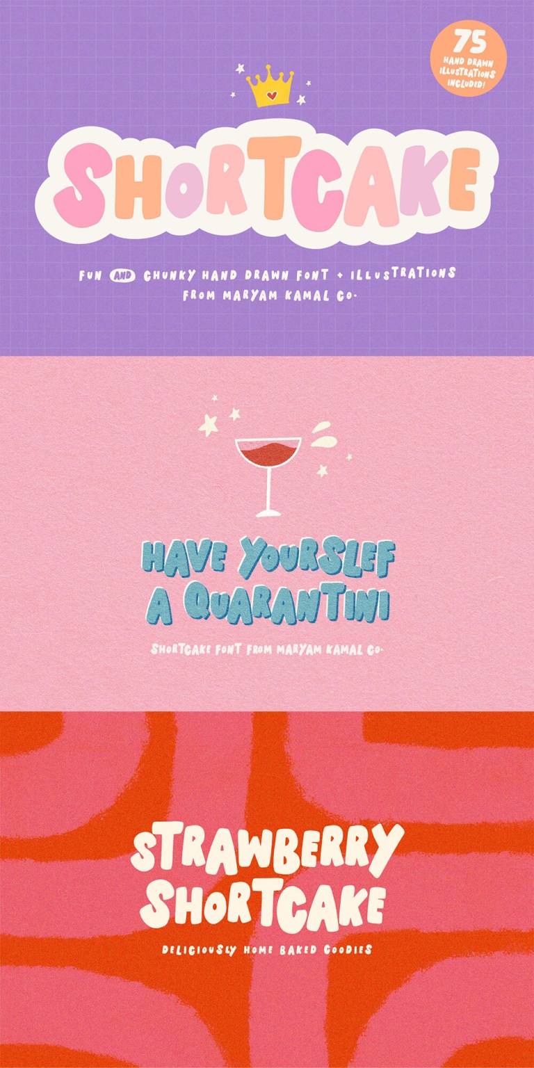 Shortcake Font & Illustrations – ReveryWorks