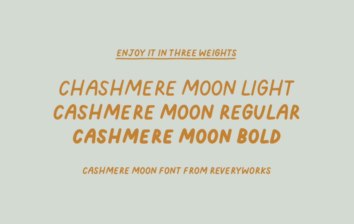 Cashmere Moon Font – Loaded with features! – ReveryWorks